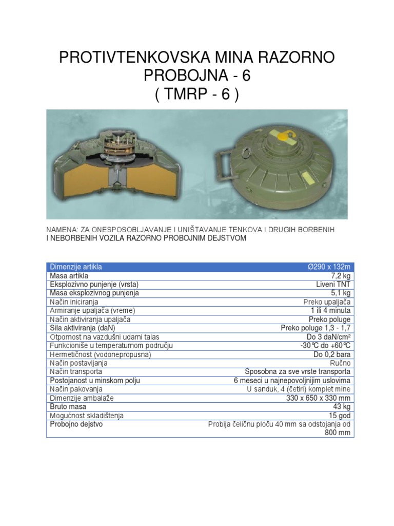 Anti Tank Destructive Piercing Mine-6 SR | PDF