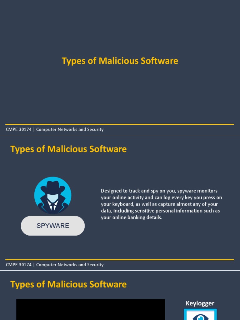 Computer Networks and Security - 3_Types of Malicious Software | PDF