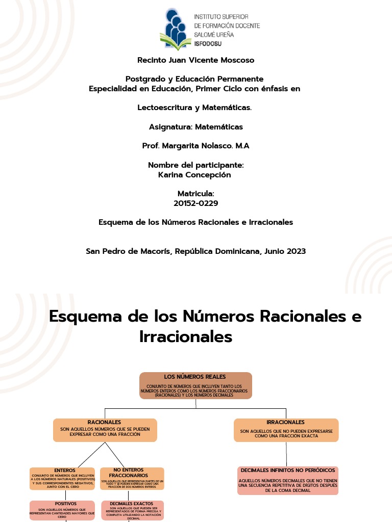 Esquema de Números Racionales e Irracionales | PDF | Números | Número ...