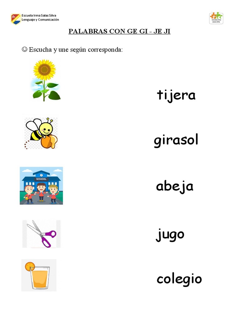 LUNES 5 DE Junio PALABRAS CON JE JI GE GI | PDF