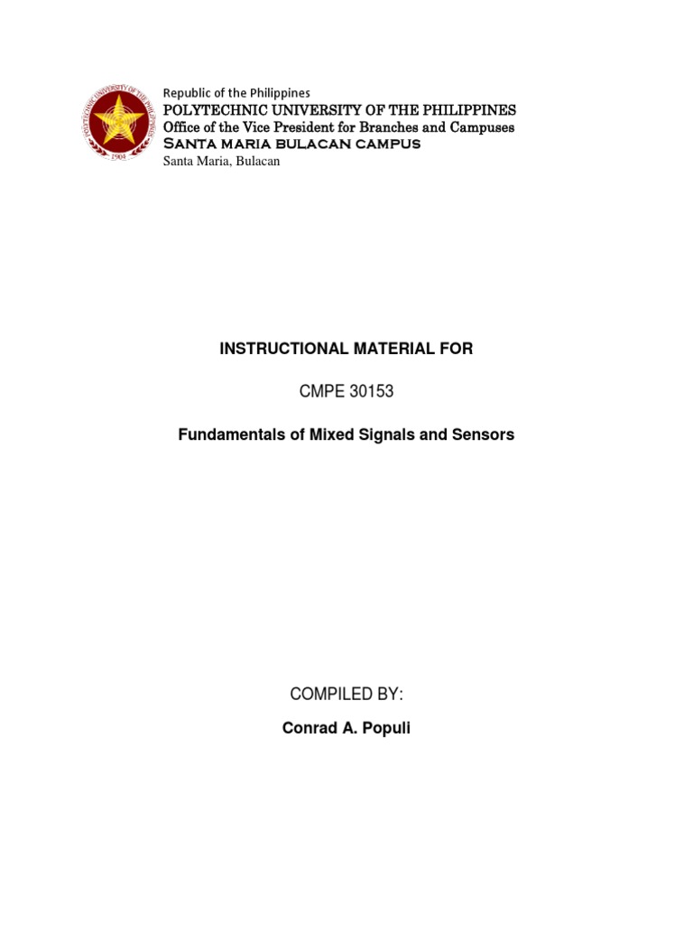 Instructional Materials For Fundamentals of Mixed Signals Sensors v2 | PDF | Operational ...
