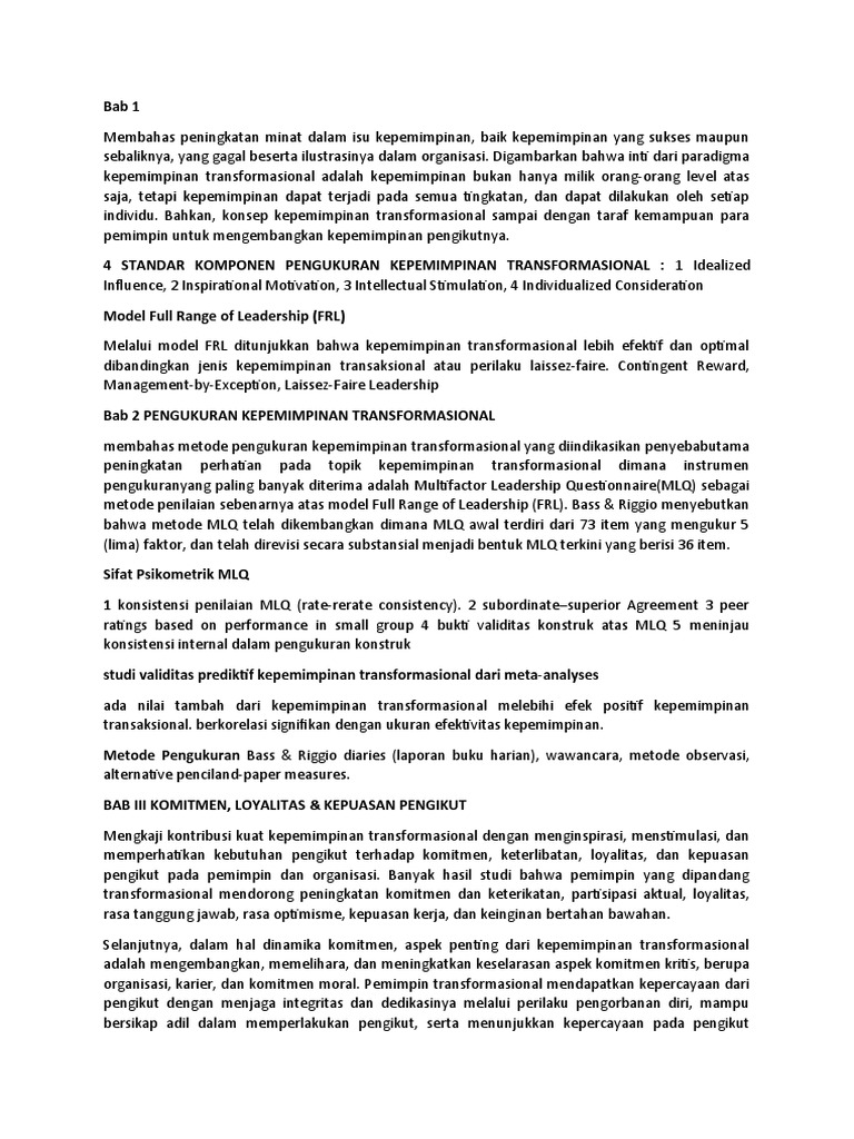 Kepemimpinan Transformatif | PDF