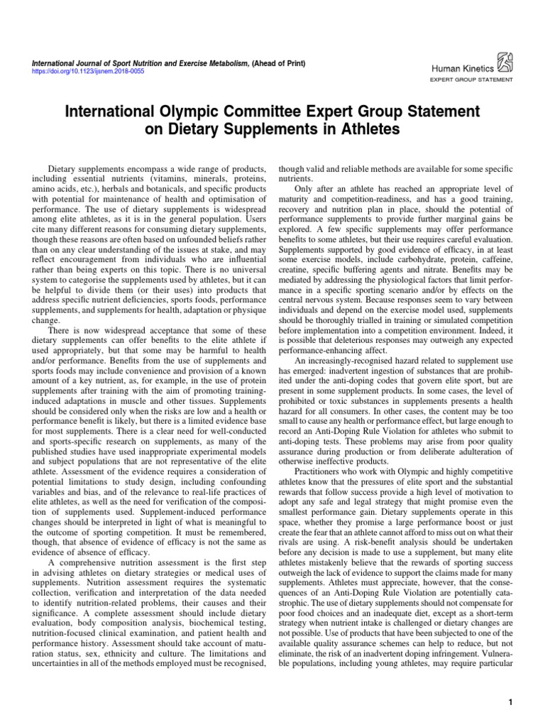 IOC Doping Dietary Supplements | PDF | Dietary Supplements | Determinants Of Health