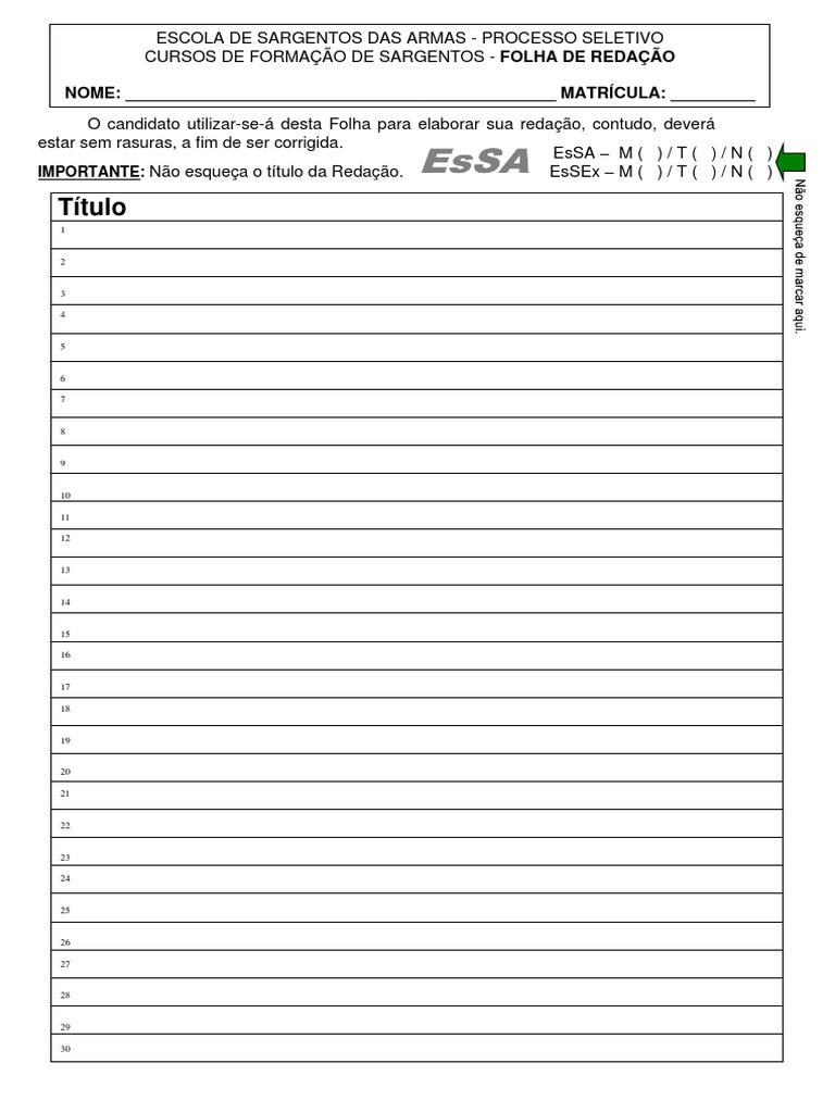 Folha de Redação Essa (1) | PDF
