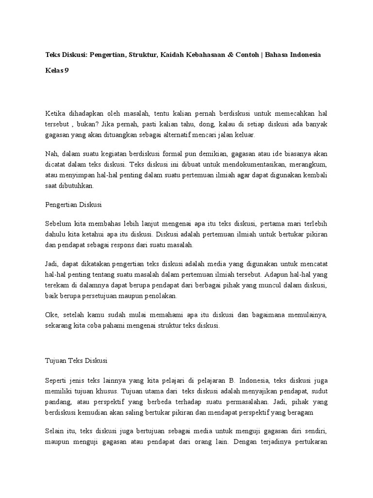 Teks Diskusi | PDF