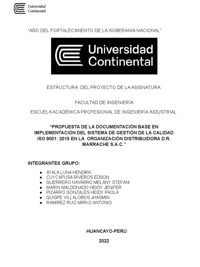 Implementación ISO 9001 en Distribuidora D.R. Marrache | PDF | Calidad ...