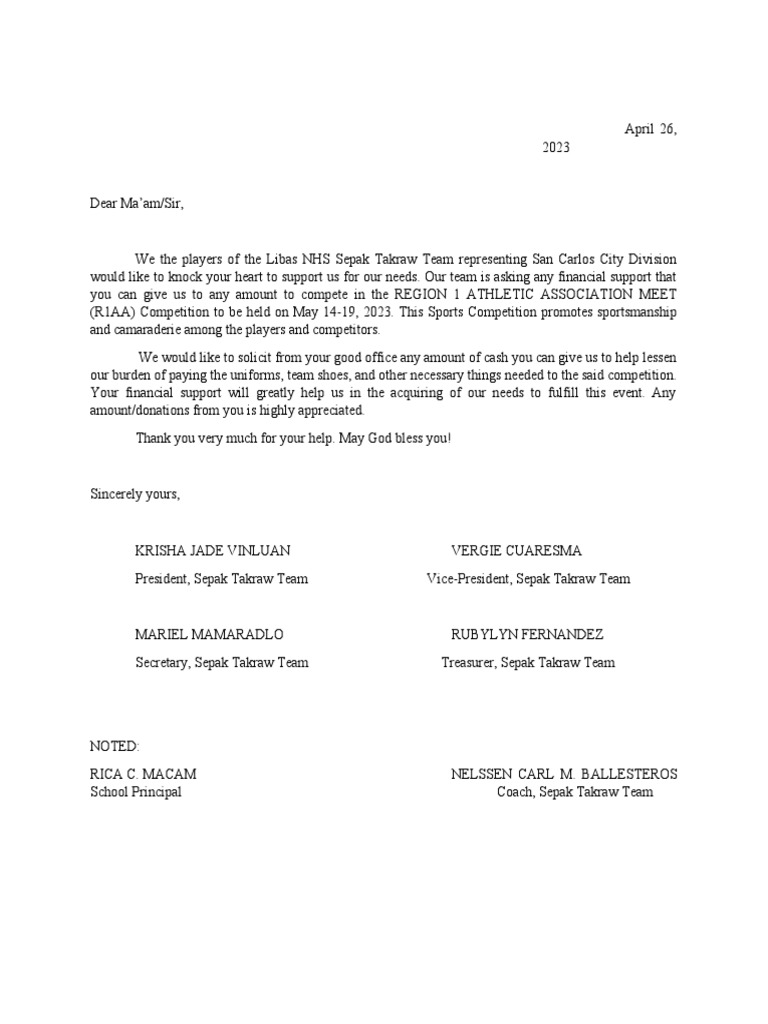 Solicitation Letter | PDF