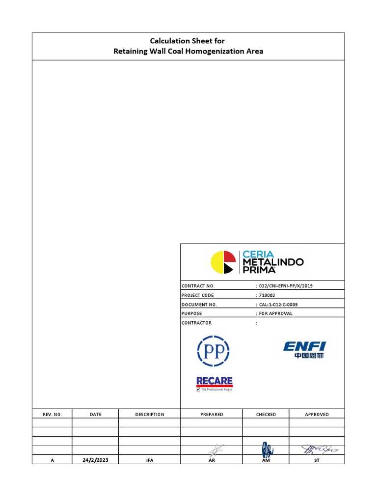 CAL 1 012 C 0009 Rev A Retaining Wall | PDF | Strength Of Materials ...