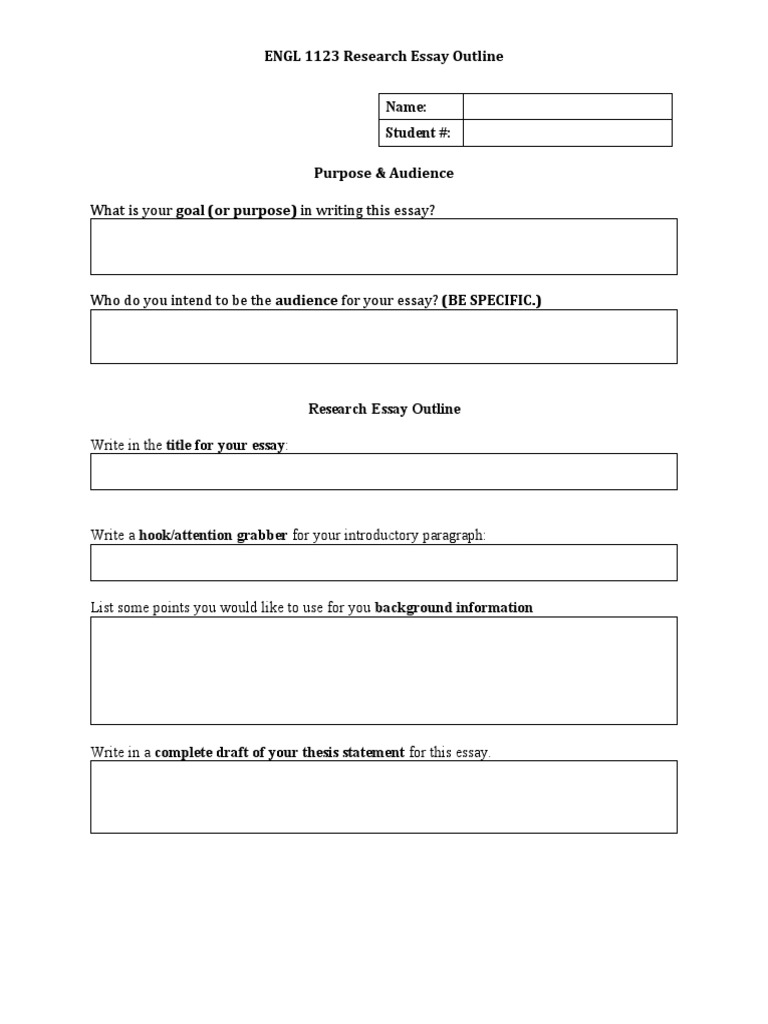 ENGL 1123 Research Essay Outline | PDF | Essays | Paragraph