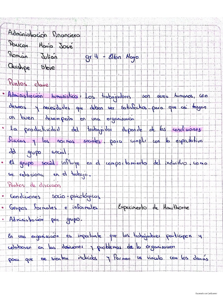 Paucar - María - Jose - GR4 - Elton Mayo | PDF