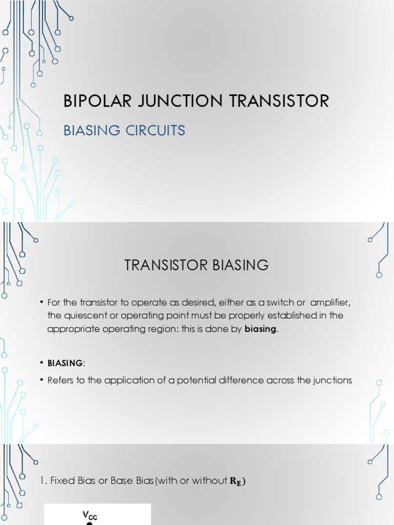 Module 5 - BJT Biasing | PDF | Bipolar Junction Transistor | Electrical ...