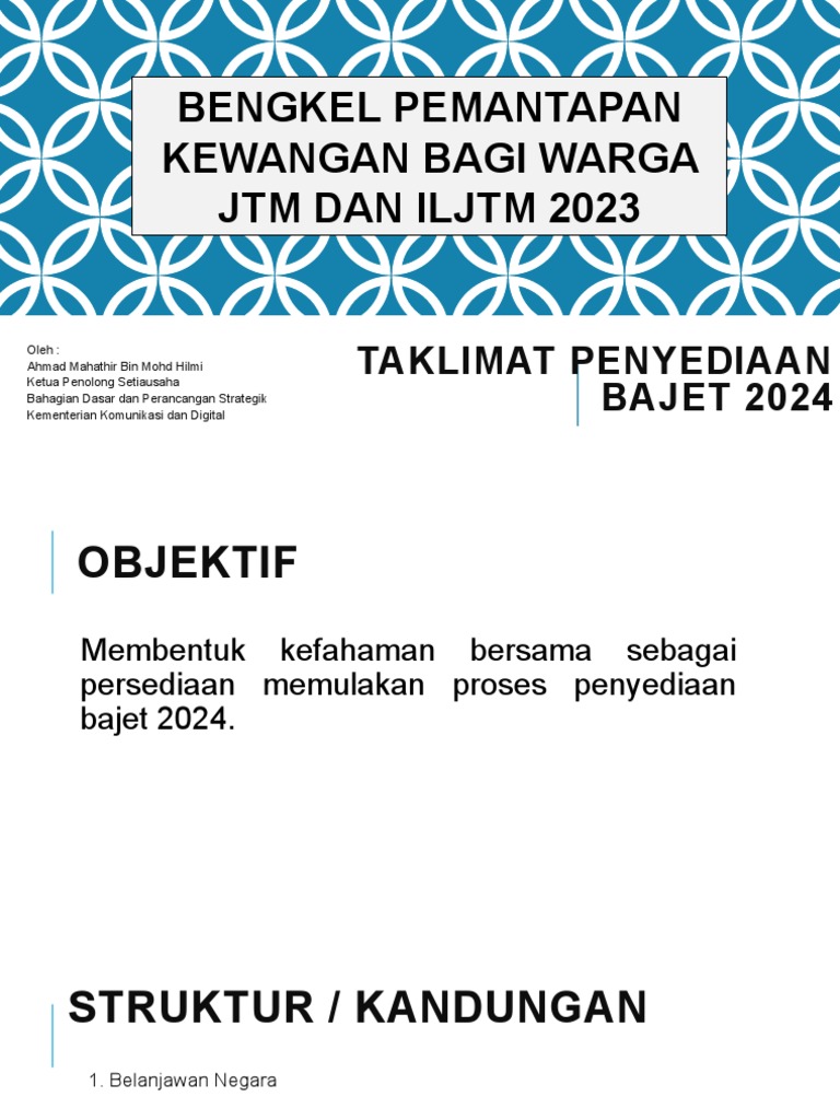 Taklimat Penyediaan Bajet 2024 | PDF