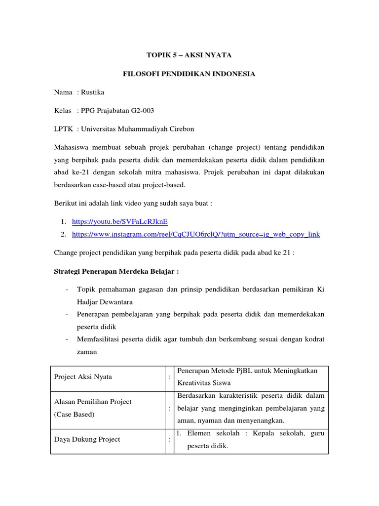Topik 5 - Aksi Nyata Rustika | PDF
