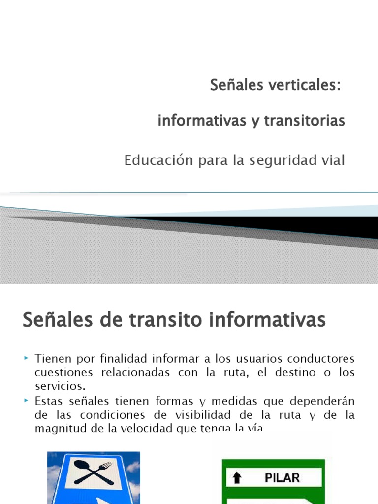 Señales Verticales Informativas y Transitorias | PDF