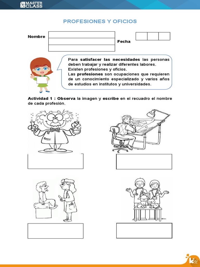 Actividades sobre Profesiones y Oficios | PDF | Crecimiento personal y ...