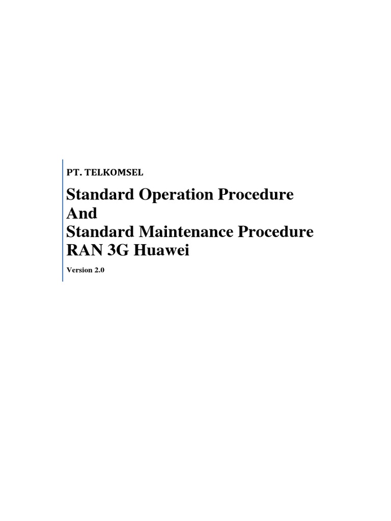 RAN - HWI - SOP SMP 3G Huawei - V2.0 | PDF | Computer Networking | Data Transmission