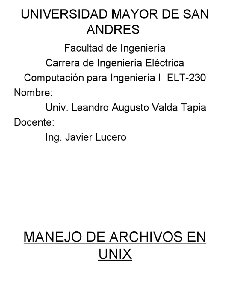 Manejo de Archivos en UNIX | PDF | Informática | Tecnología