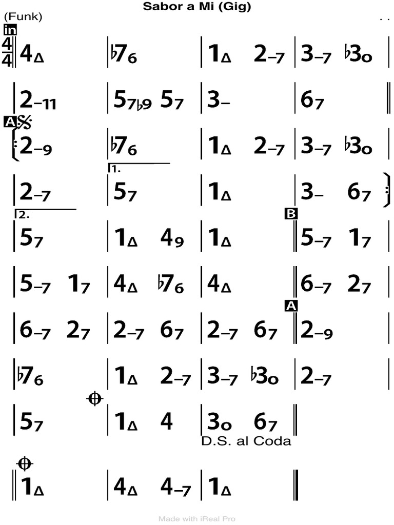 Funk Gig Sheet for Musicians | PDF