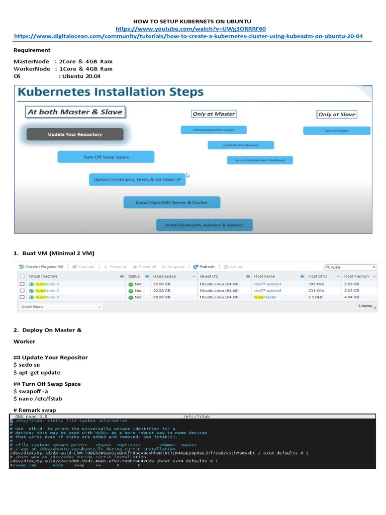 HOW TO SETUP KUBERNETS ON UBUNTU 20.04 | PDF