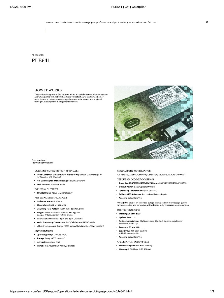 Cat PLE641 | PDF