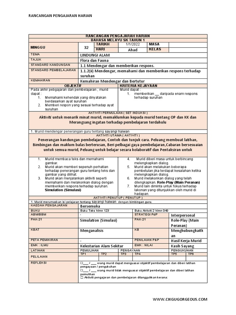 RPH Minggu 33 BM | PDF