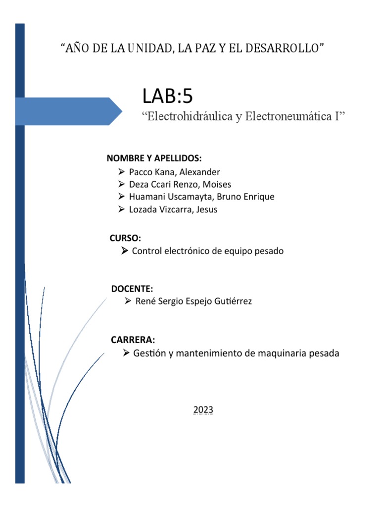 Lab - 05 - A - Electrohidráulica y Electroneumática I | PDF | Relé | Electrónica