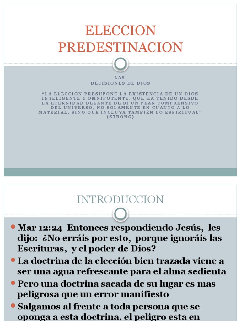 Elección-Predestinación | PDF | calvinismo | Salvación