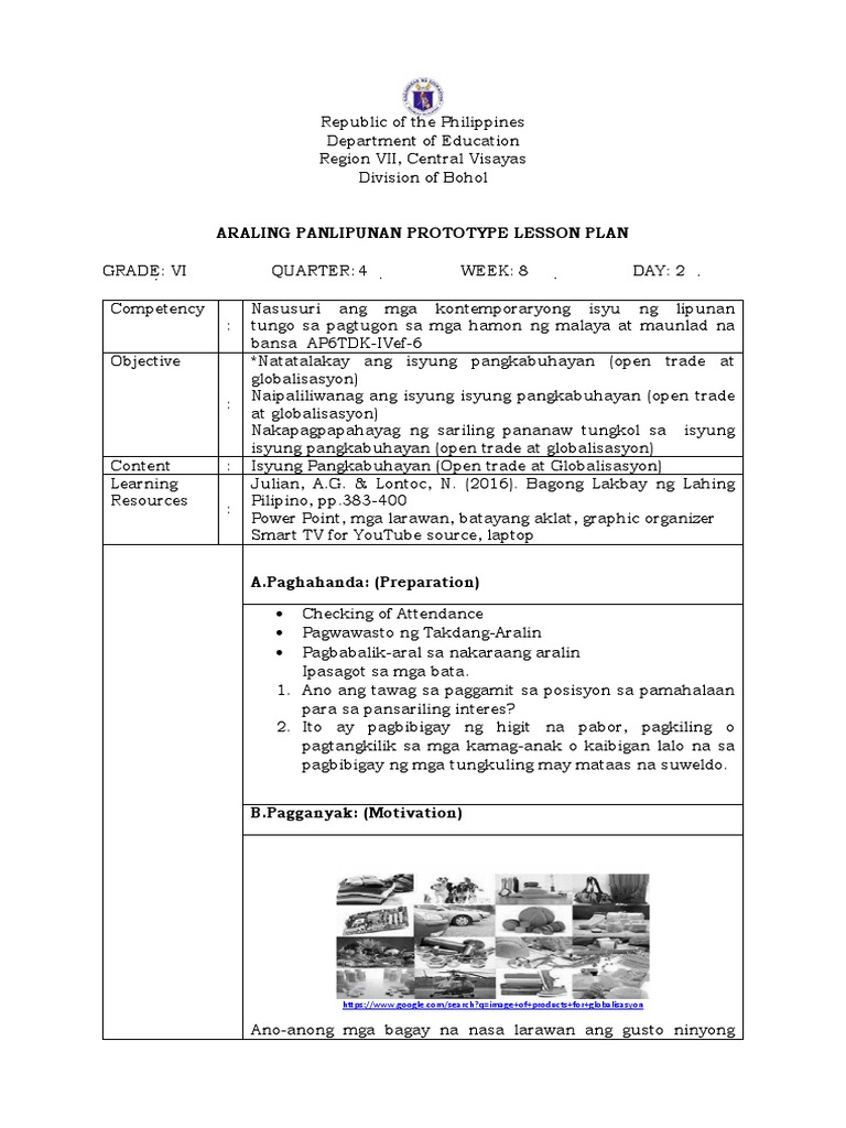 Ap6 Q4-Week 8-Day 2 | PDF