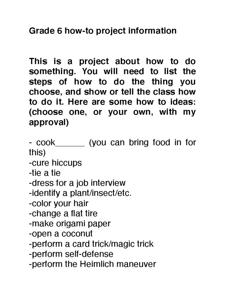 Grade 6 Project | PDF