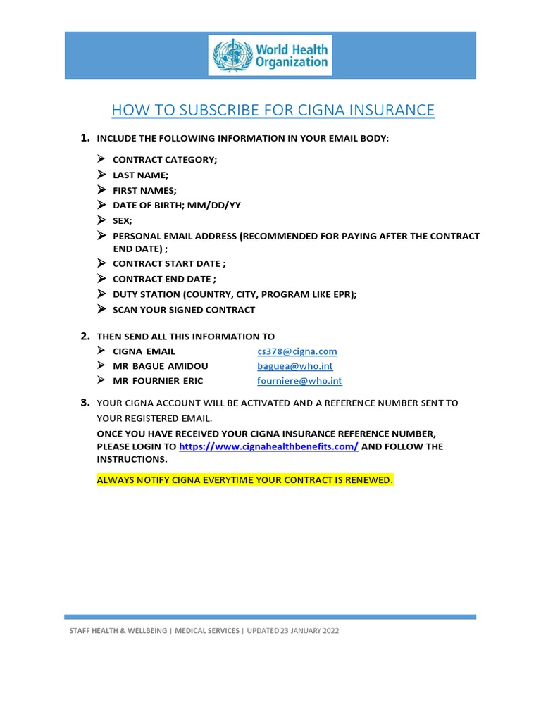 CIGNA Registration Procedure | PDF