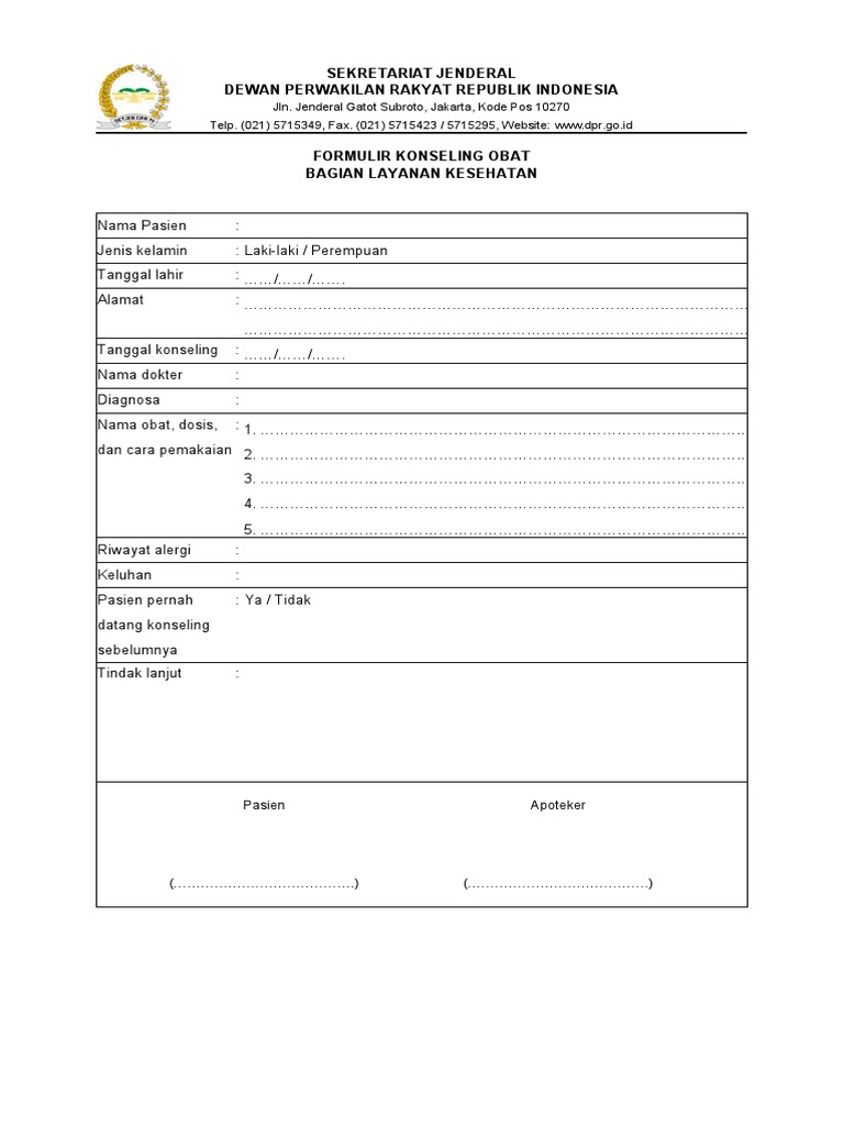 Formulir Konseling Dan PIO | PDF