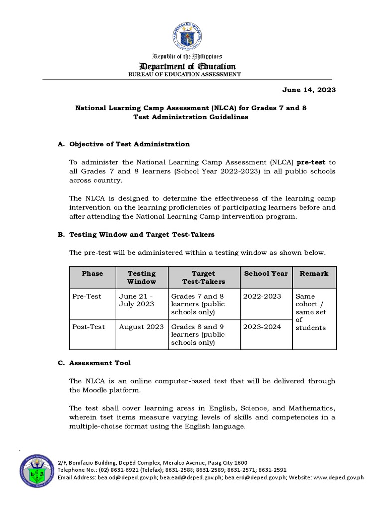 NLCA Test Admin Guidelines | PDF | Laptop | Desktop Computer