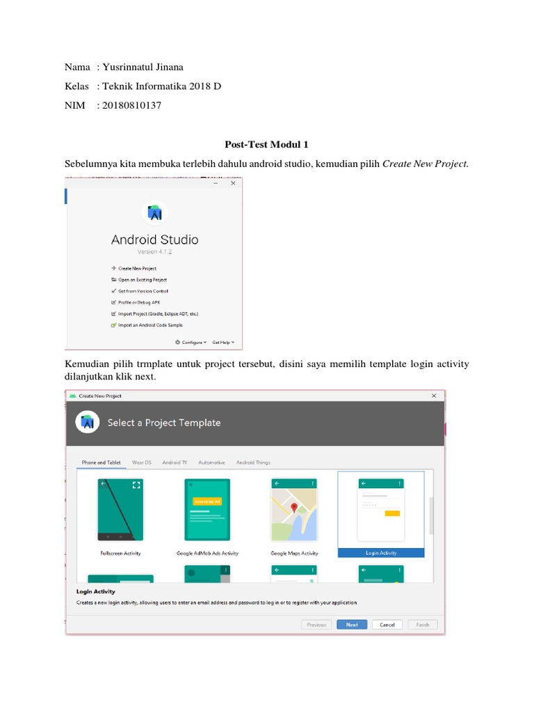 YusrinnatulJinana_20180810137_Modul1 | PDF