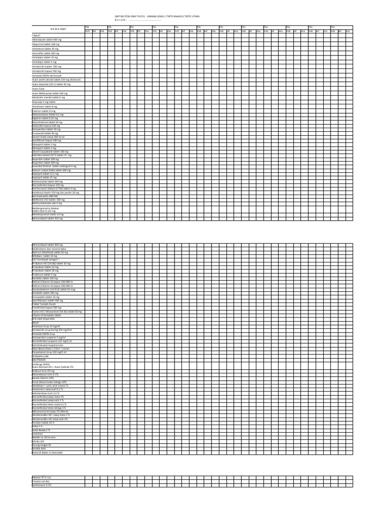 Pustu Medication Stock List Pdf