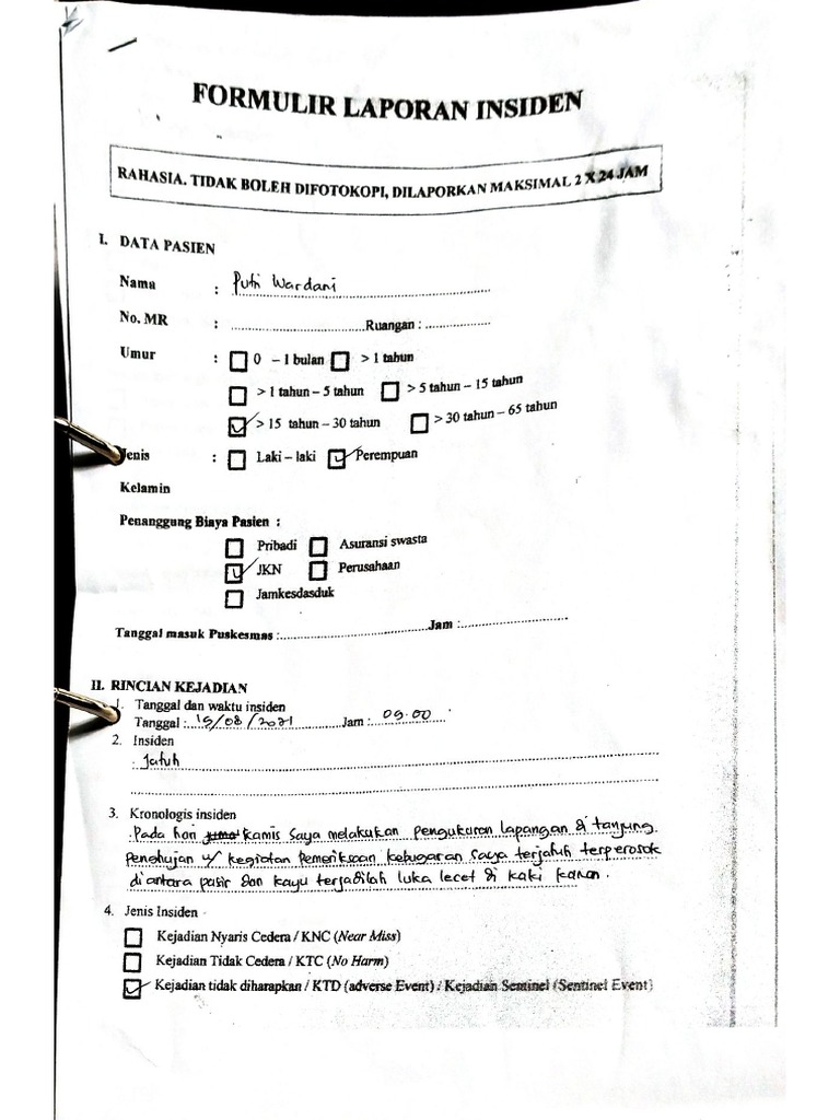 Formulir Laporan Ikp | PDF