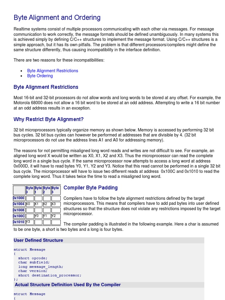Byte Alignment and Ordering | Download Free PDF | Computer Data | Computing