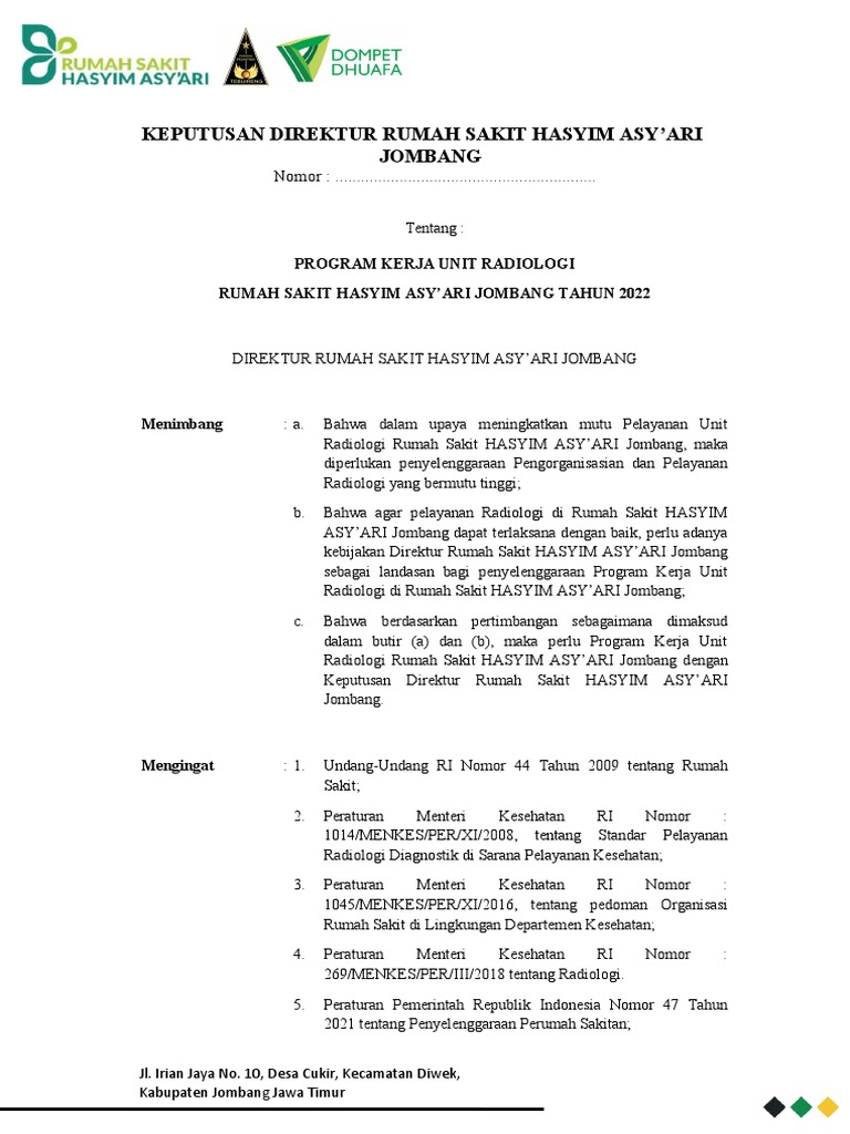 SK Program Kerja Rsha-Finall - Regia Pusing | PDF