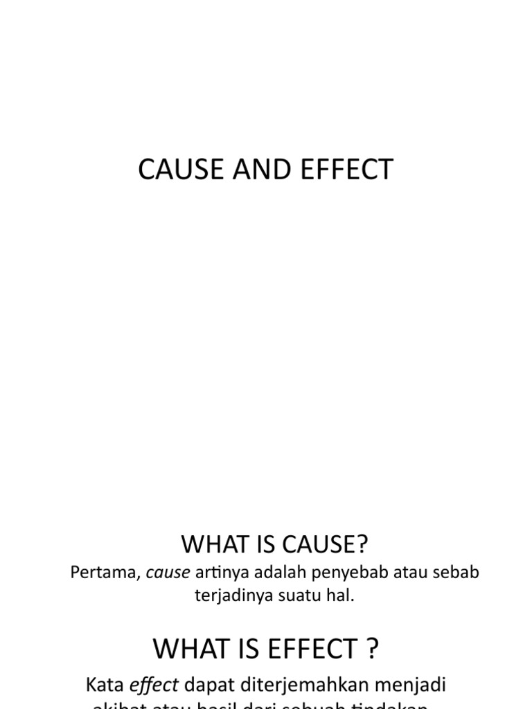 Cause and Effect | PDF