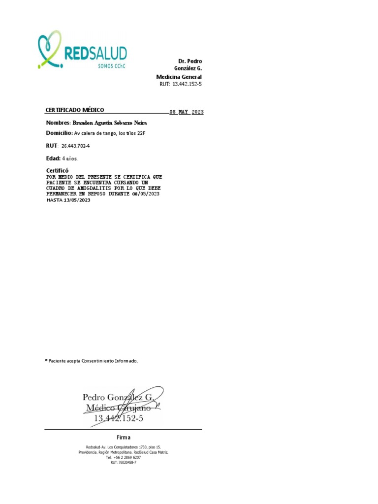 Redsalud Certificado | PDF | Derecho