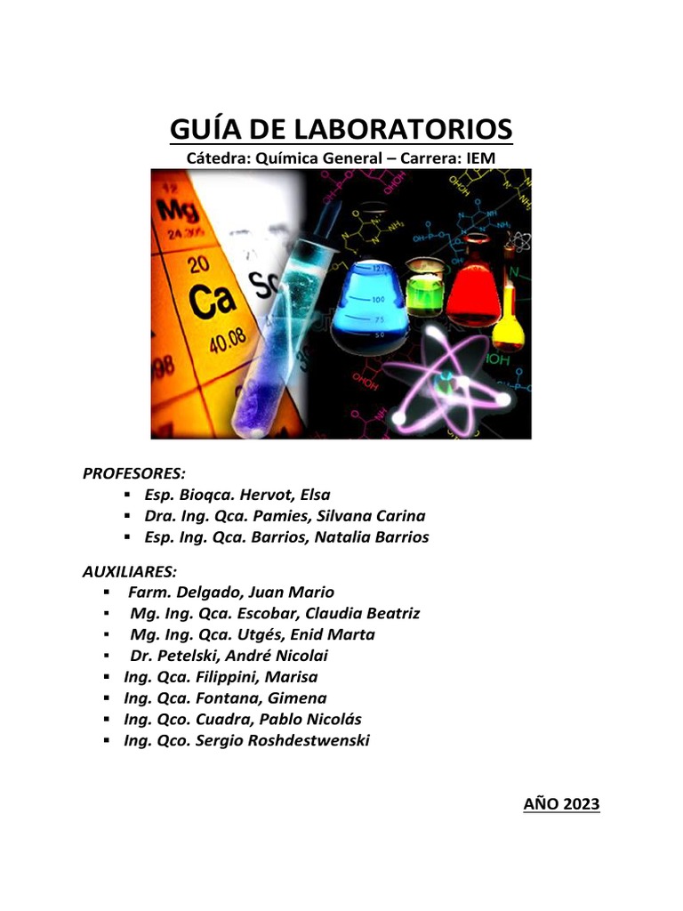 Guia de Laboratorios Iem Final | PDF | Precipitación (Química) | Sistema Internacional de Unidades