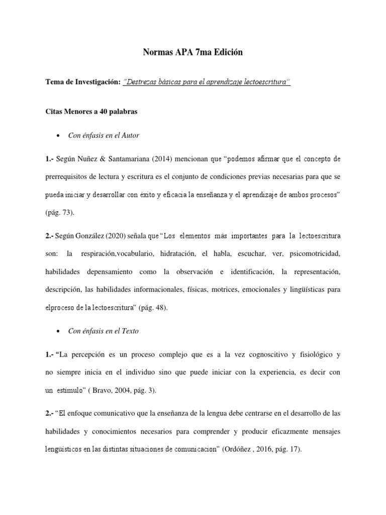 Normas APA 7ma Edición | PDF | Aprendizaje | Aprendiendo a leer