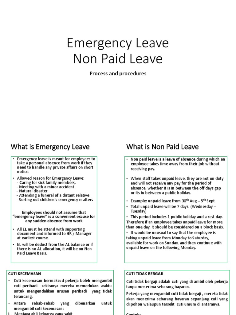 Emergency Leave Policy Overview | PDF | Labor Relations | Labor