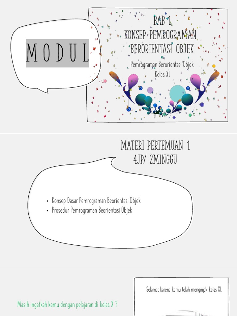 Modul 1 Konsep Pemrograman Berorientasi Objek Pertemuan 1 Pdf 