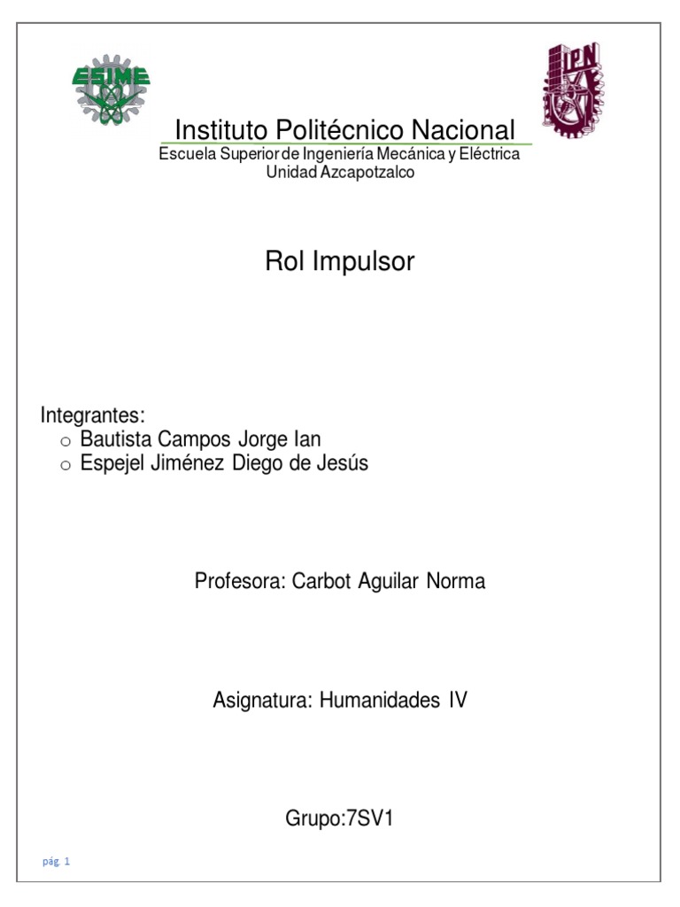 Exposición Rol Impulsor | PDF | Comportamiento | Sicología