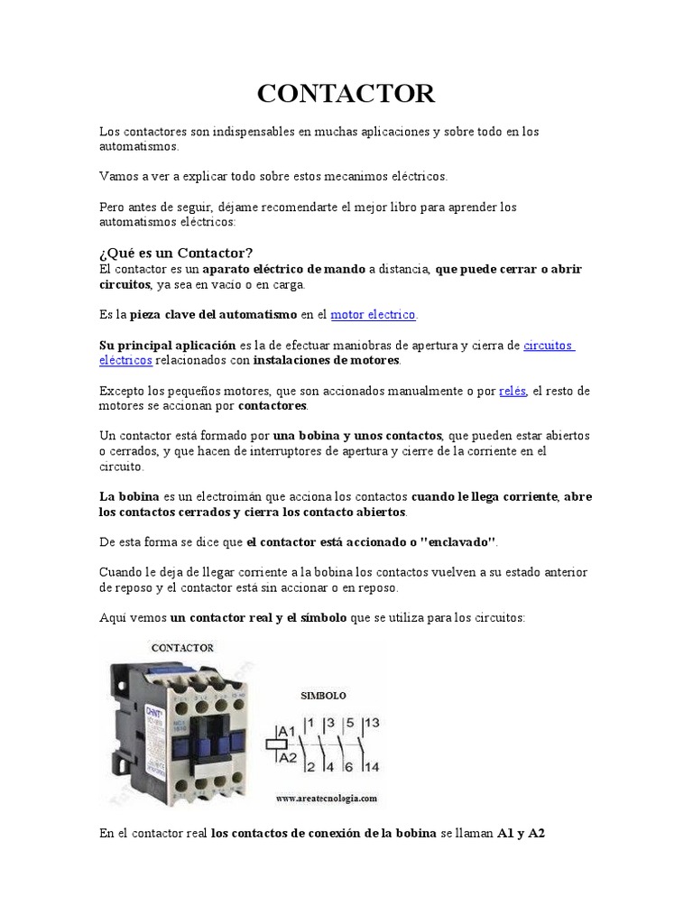 CONTACTOR | PDF | Ciencias fisicas | Electricidad