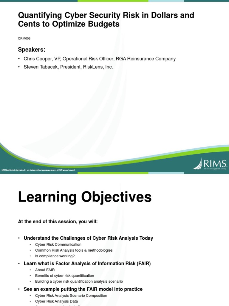 CRM008 Quantifying | PDF | Threat (Computer) | Security