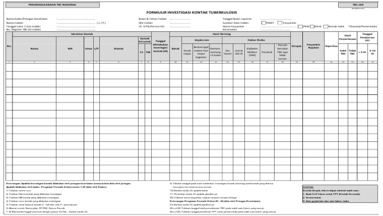 01. SO_Formulir TBC 16K - IK Rumah Tangga | PDF