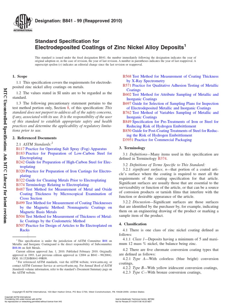 Astm B841 | PDF | Physical Sciences | Metallurgy