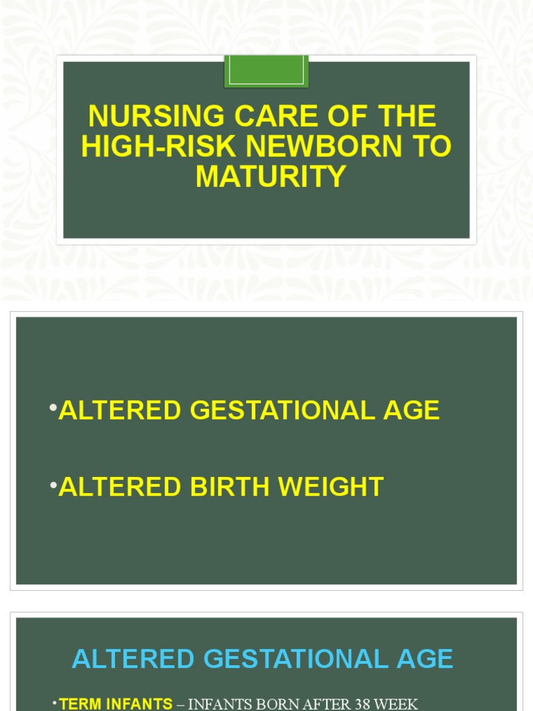 NCM 109 High Risk Newborn To Maturity | PDF | Preterm Birth | Causes Of ...