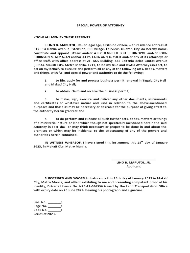 SPA LIno Maputol, Jr. (Renewal) v2 | PDF